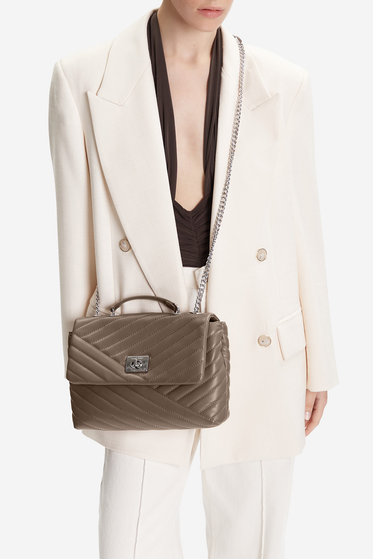 Torebka NINE WEST CEO-SUSAN-LA513-561 Szary - CCC.eu