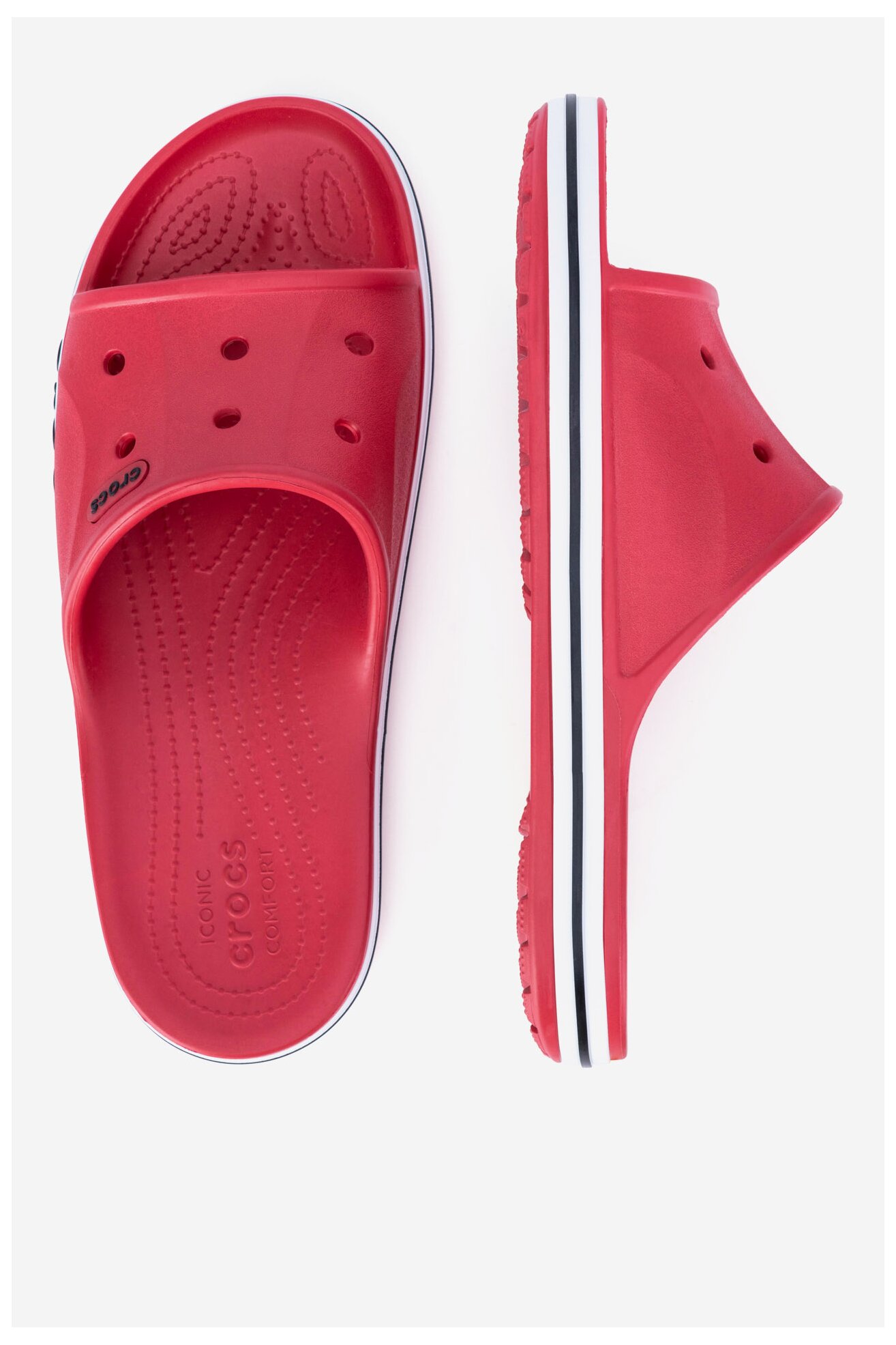 Klapki basenowe Crocs BAYABAND SLIDE 205392-6EN Czerwony - CCC.eu