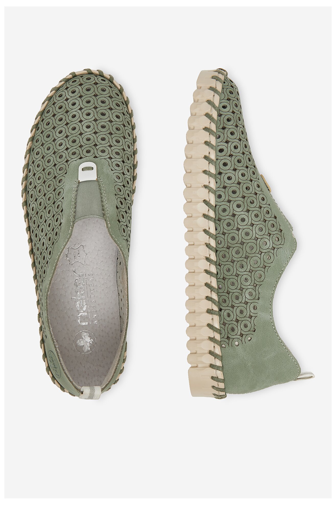 Espadryle Rieker N1963-52 Seledynowy - CCC.eu