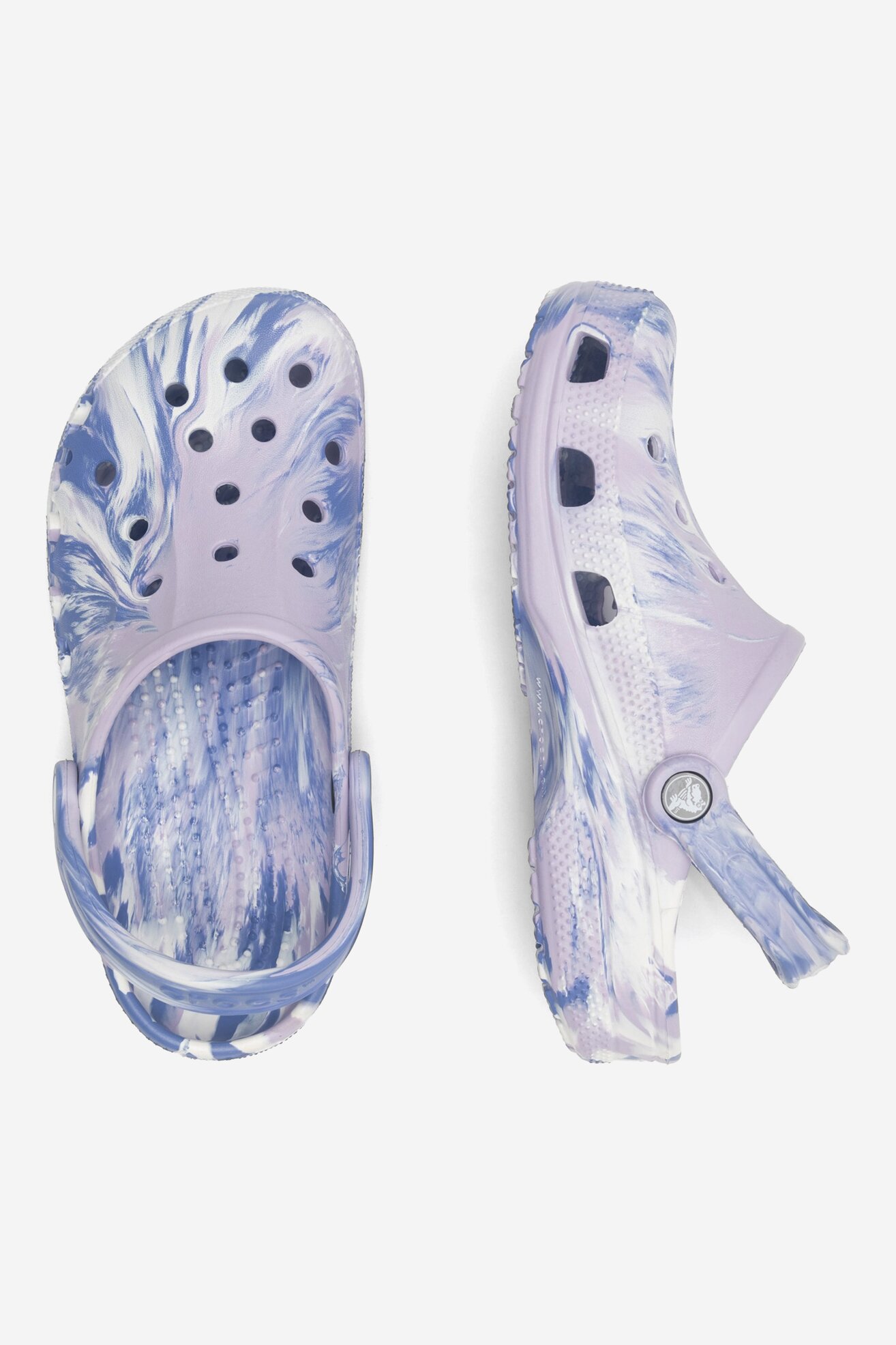 Klapki basenowe Crocs BAYA MARBLED CLOG 206935-5PT Fioletowy - CCC.eu