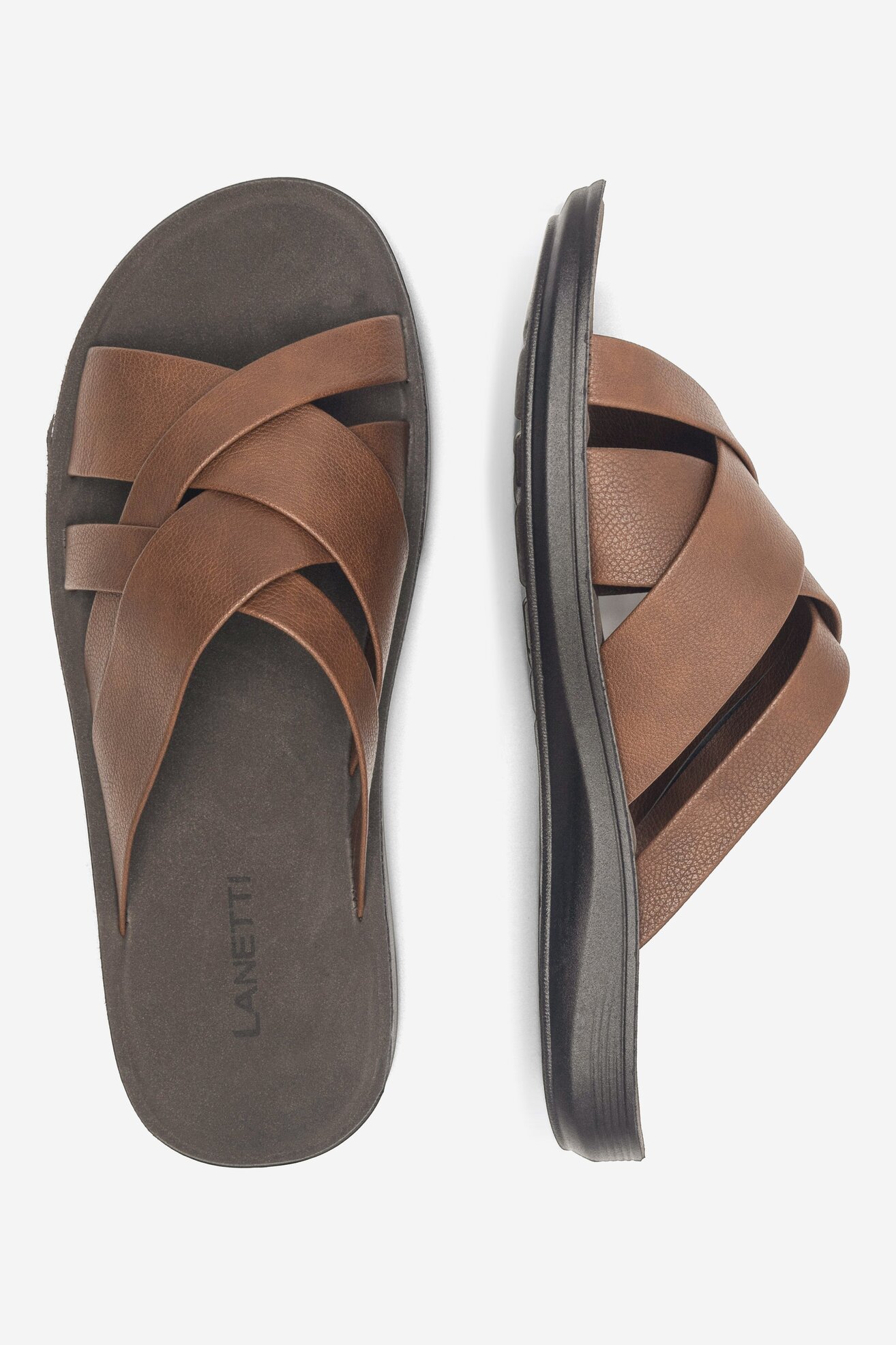 Klapki Lanetti MSS20505-02 Brązowy - CCC.eu