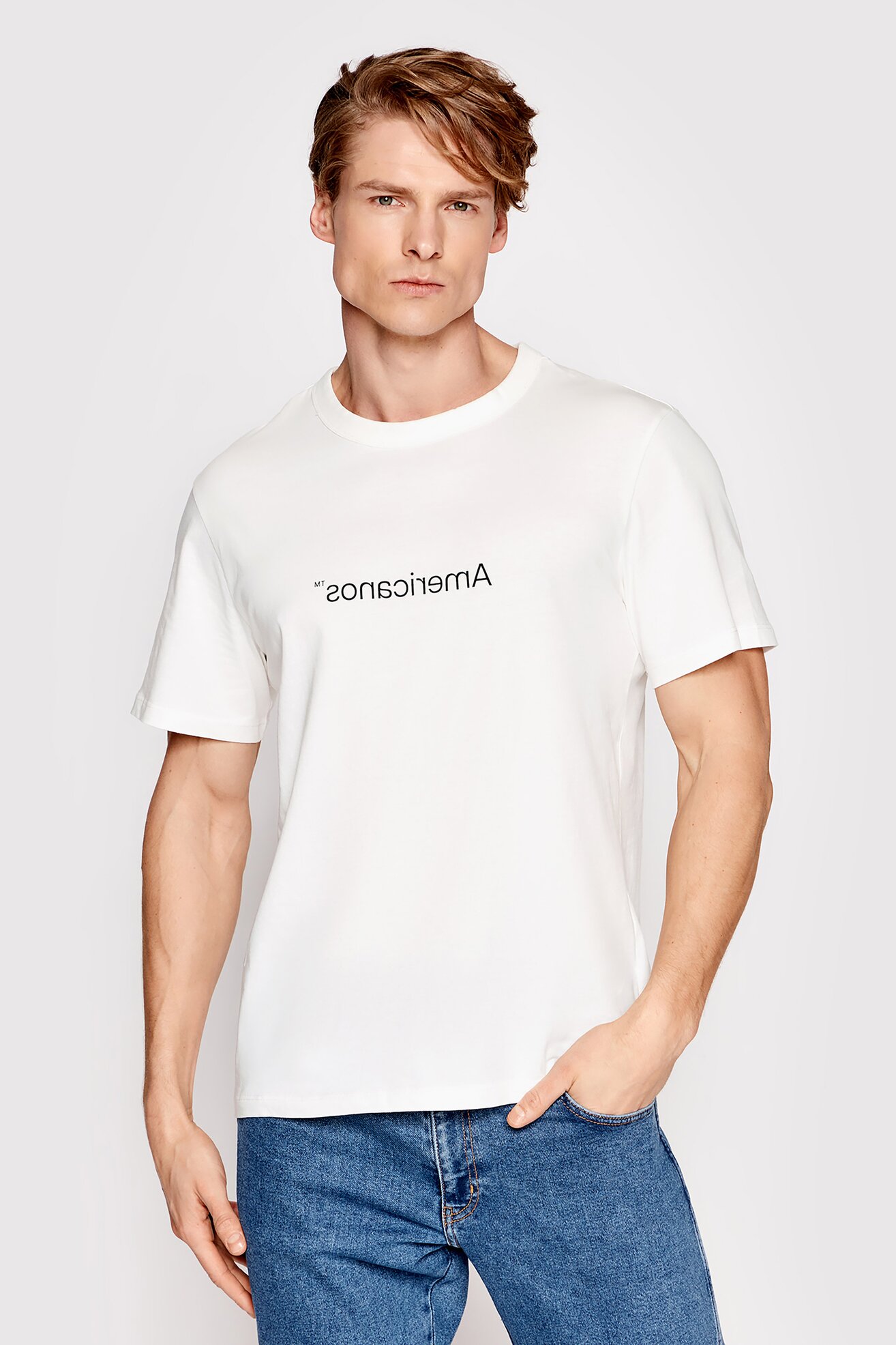 T-shirt Americanos AM22TSM006-02 Biały - CCC.eu