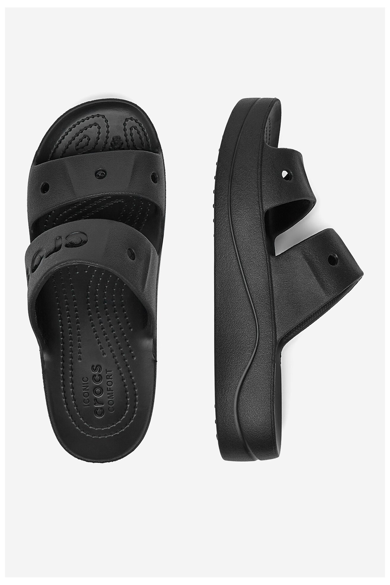 Klapki basenowe Crocs BAYA PLATFORM SANDAL 208188-001 Czarny - CCC.eu